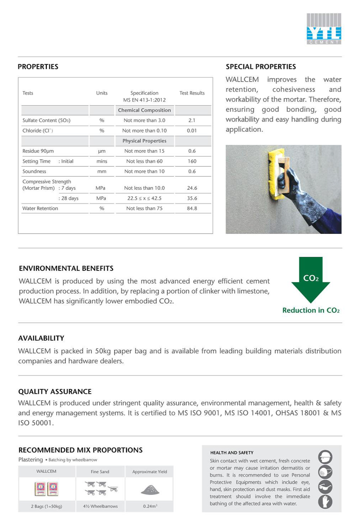 YTL Wallcem Masonry Cement 50kg